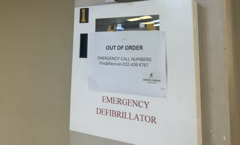 Anger over 'out of order' defibrillator after death at King Shaka ...