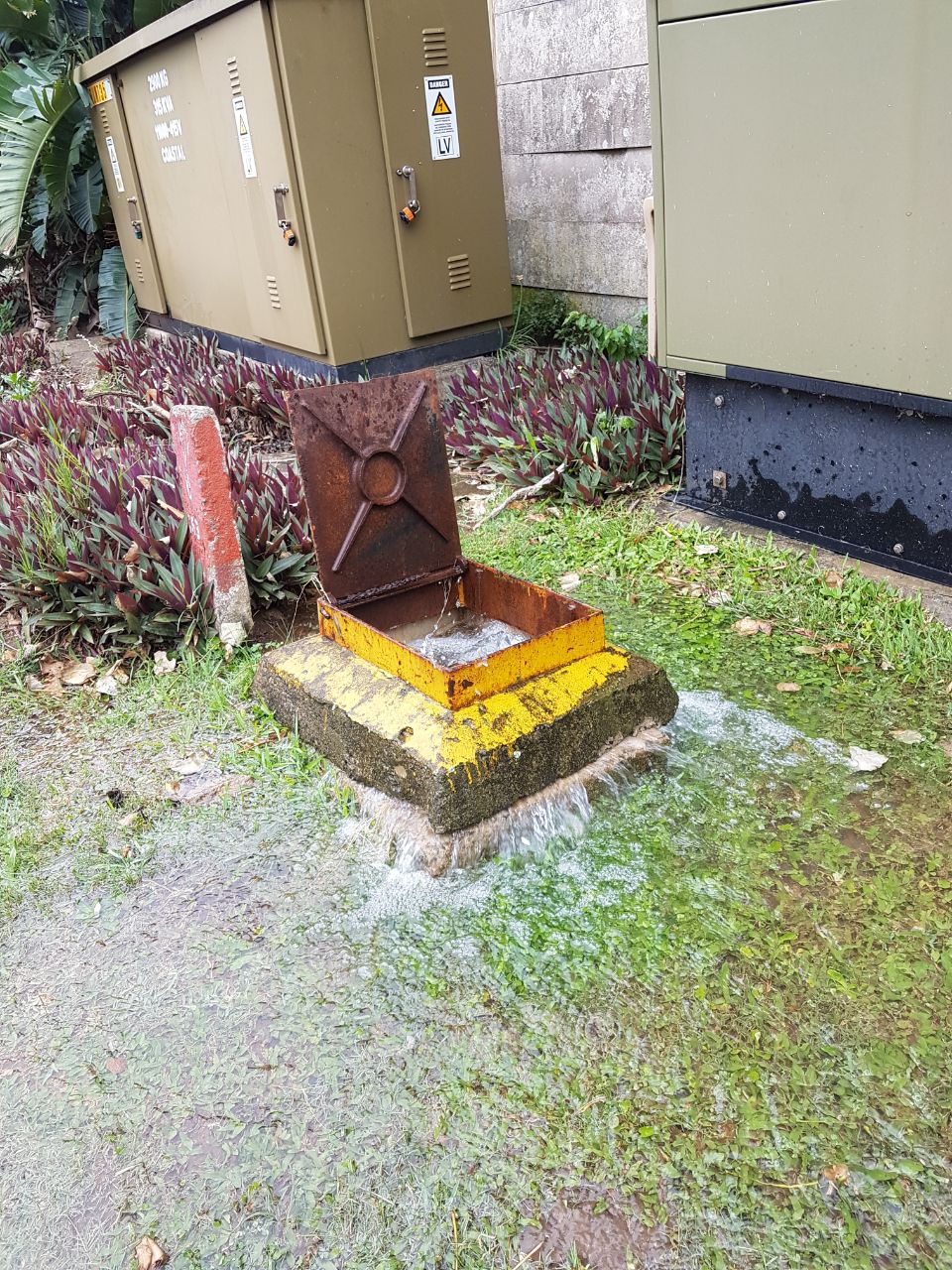 WATCH: Water leaks from manhole right next to electrical substation in ...