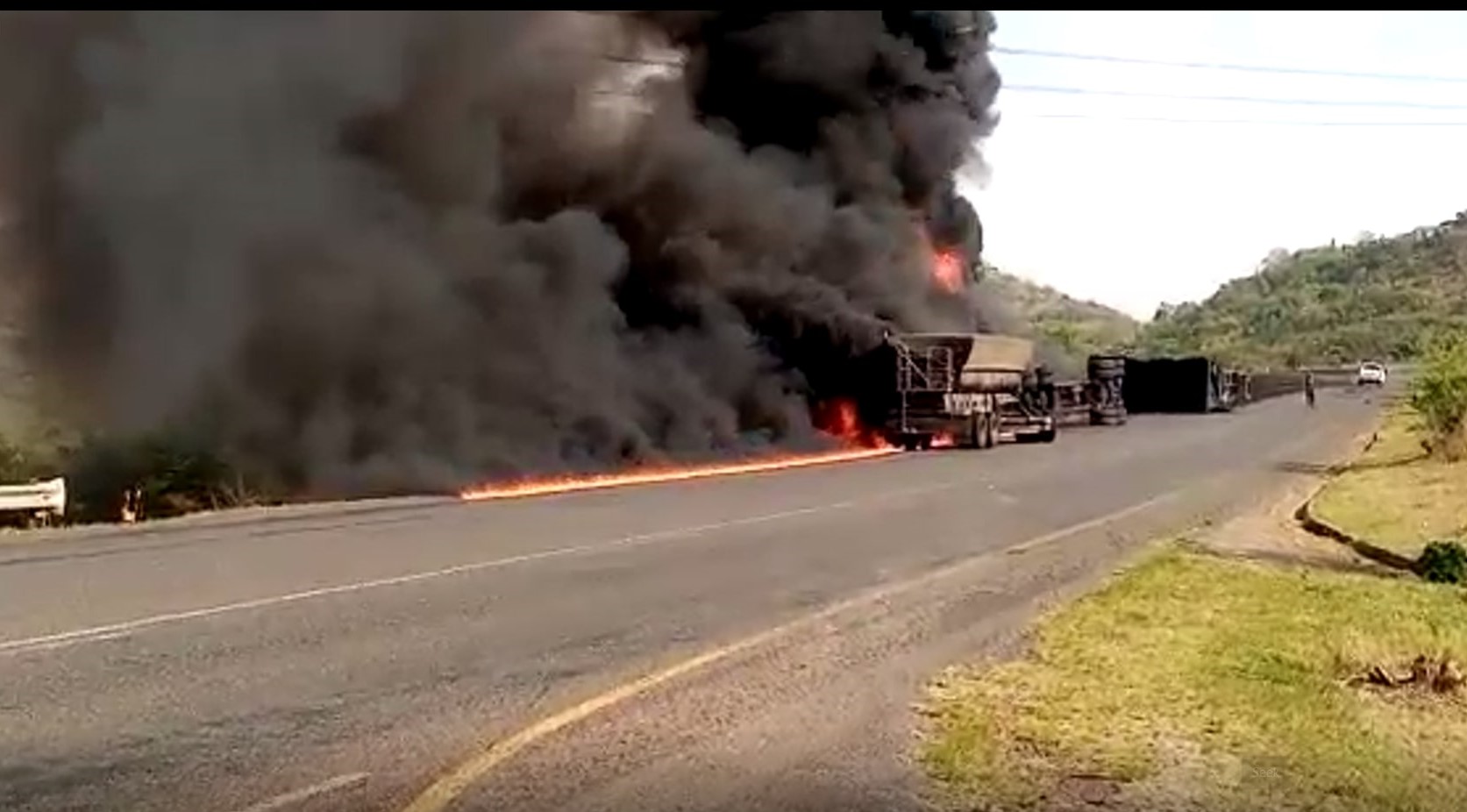 WATCH: Trucks on fire after serious accident on R34/R66 | Zululand Observer