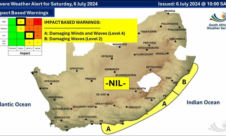 Damaging wind warning for SA coastline | Zululand Observer
