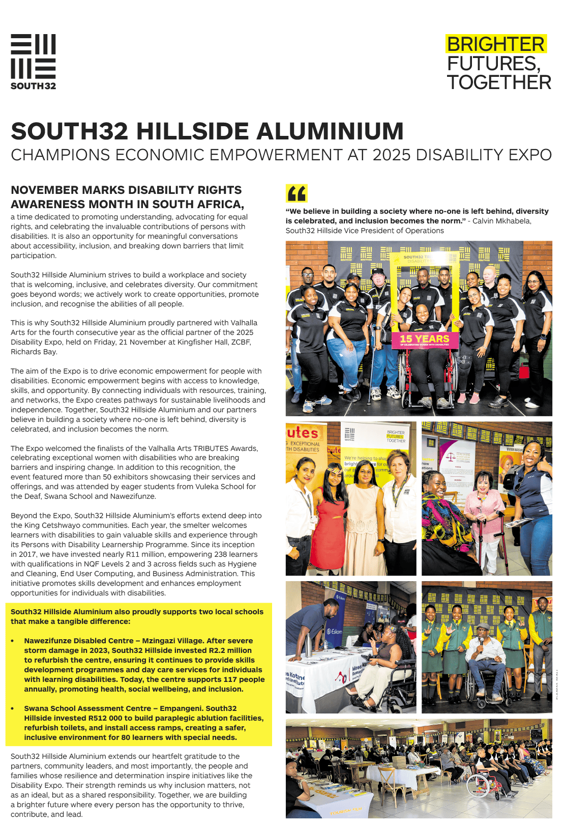 SOUTH32: Champions Economic Empowerment At 2025 Disability Expo ...
