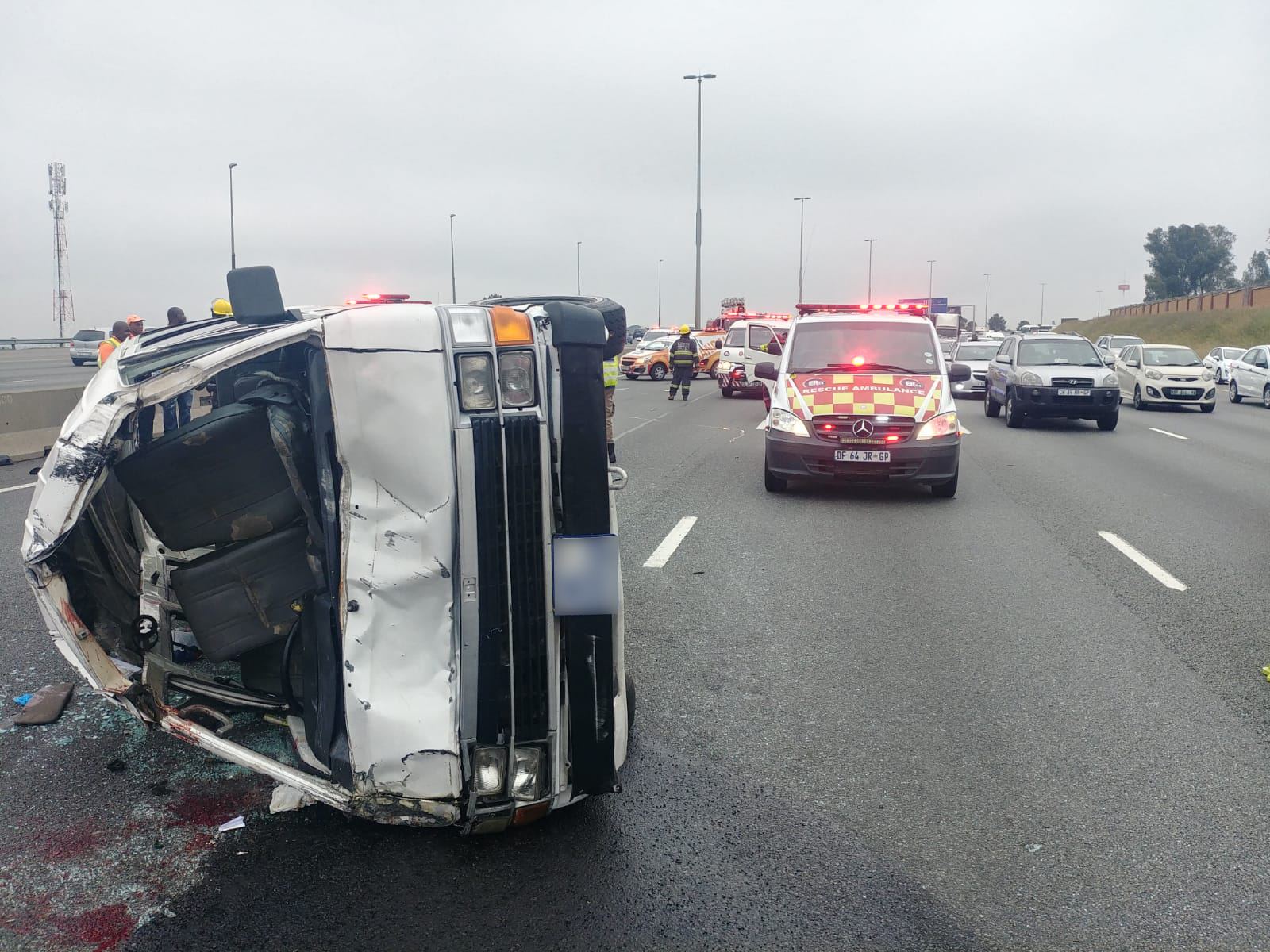 Thirteen people injured after taxi crash near the Allandale off-ramp ...
