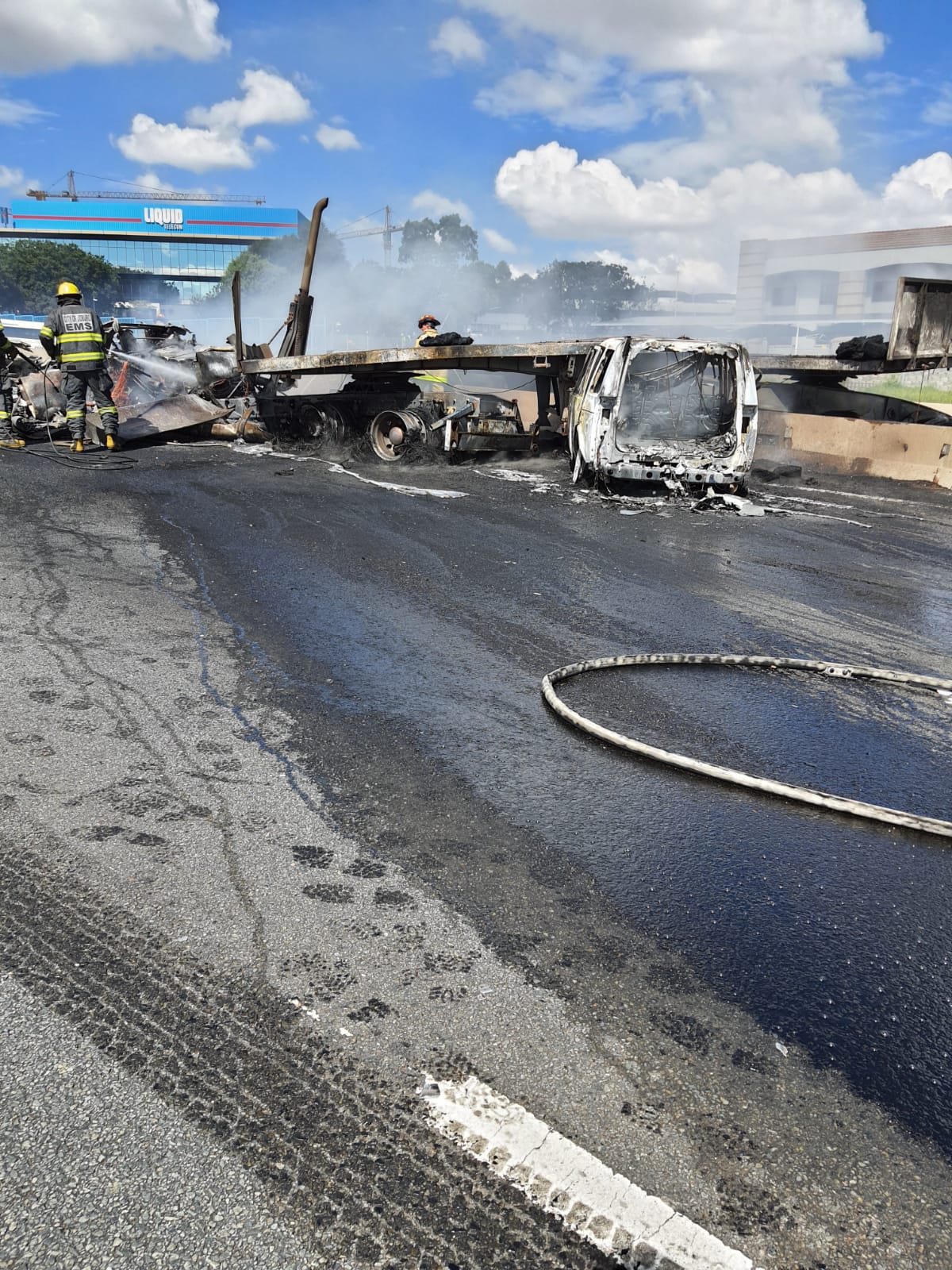 Traffic heavily affected as truck catches fire on N1 North near ...