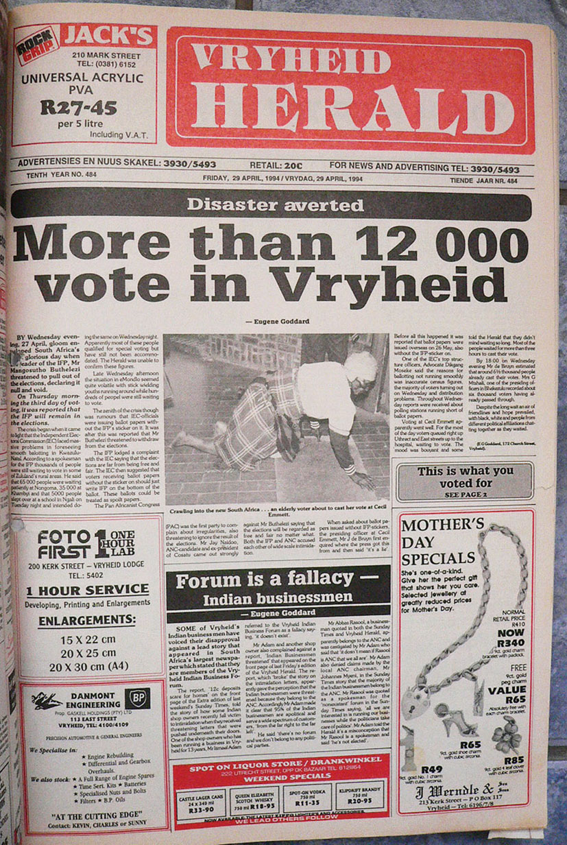 1994, and the 1st election in Vryheid | Northern Natal News