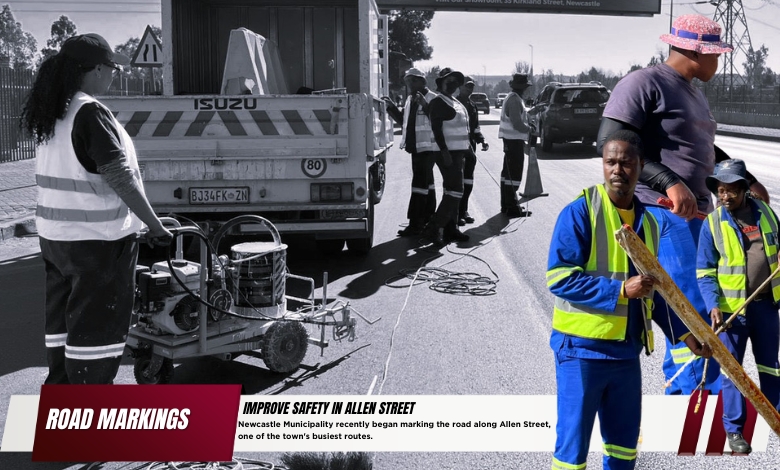 Municipality refreshes road markings in Allen Street | Northern Natal News