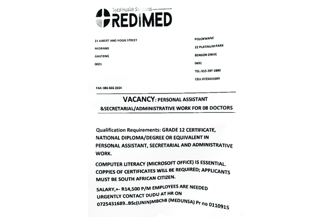 Redimed 24 warns about employment scam | Review