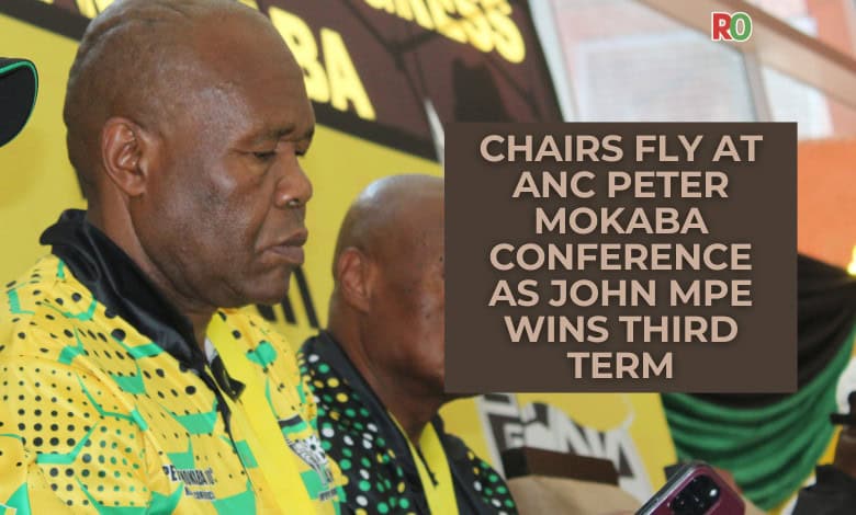 Chairs fly at ANC Peter Mokaba conference as Mpe wins third term | Review