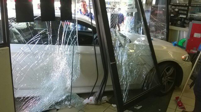 Video footage of woman driving into Ballito Engen QuickStore! | North ...