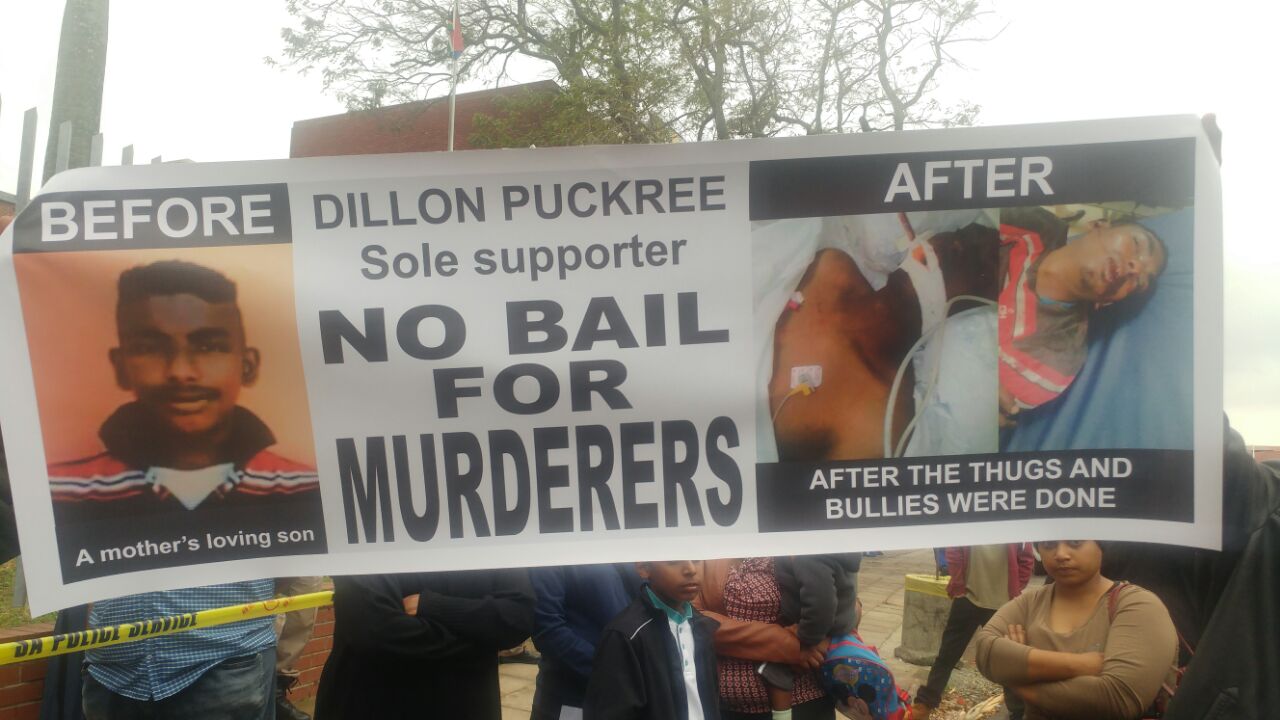 WATCH: Crowds demonstrate for Dillon Puckree outside Stanger court ...