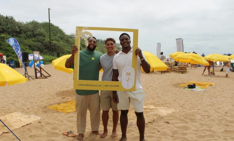Sharks players join in on the fun at beach day to launch new Salt Rock ...