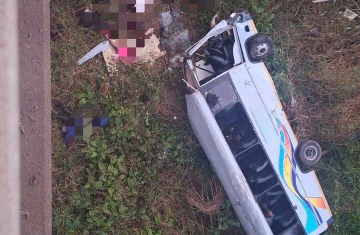 Three killed, one trapped in tragic bus crash off Tongaat bridge ...