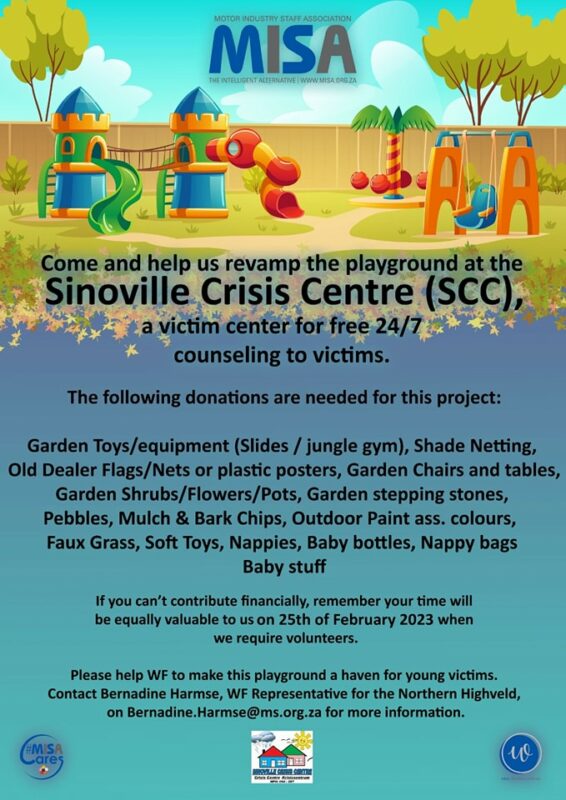 Join in to help Sinoville Crisis Centre revamp their playground | Rekord