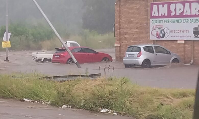 Large amounts of rain led to flooding across various parts of Pretoria ...