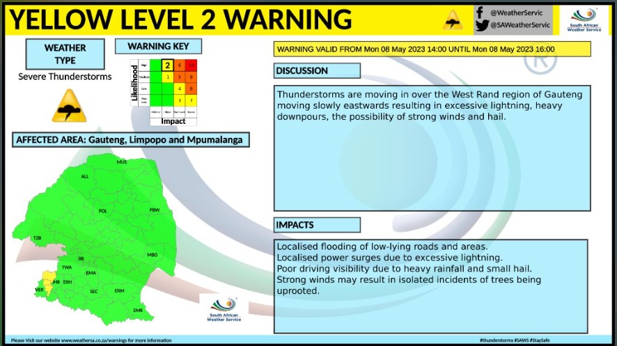 SA Weather Services issues alert warning level 2 | Rekord