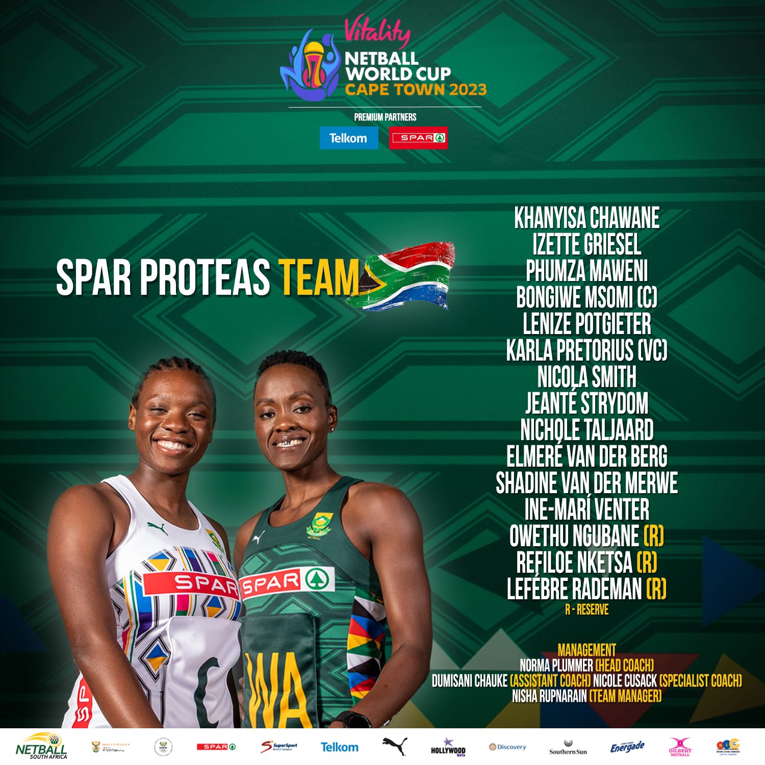 Pretoria strongly represented in Proteas World Cup netball team | Rekord