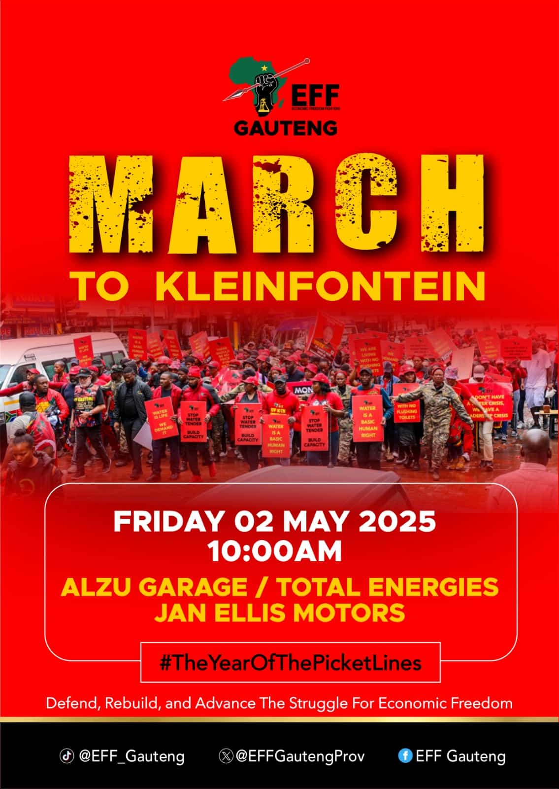 NOTICE: Several streets affected by EFF march against Kleinfontein ...