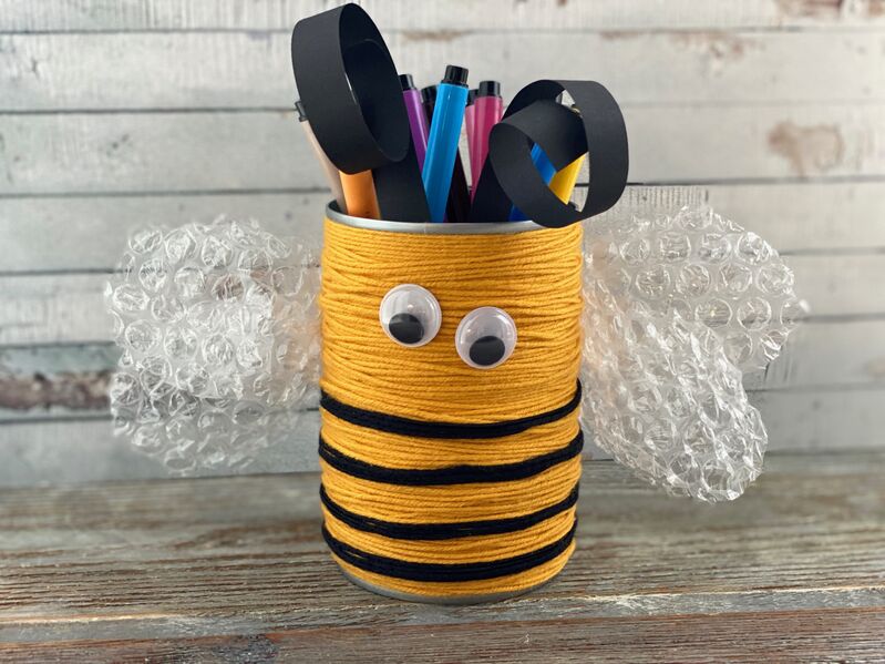 Help your child make a tin can honey bee pencil holder | Highvelder News