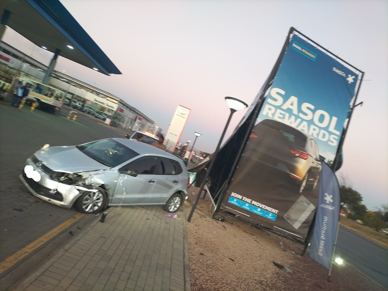 Driver crashes into advertisement signage in Secunda | Ridge Times