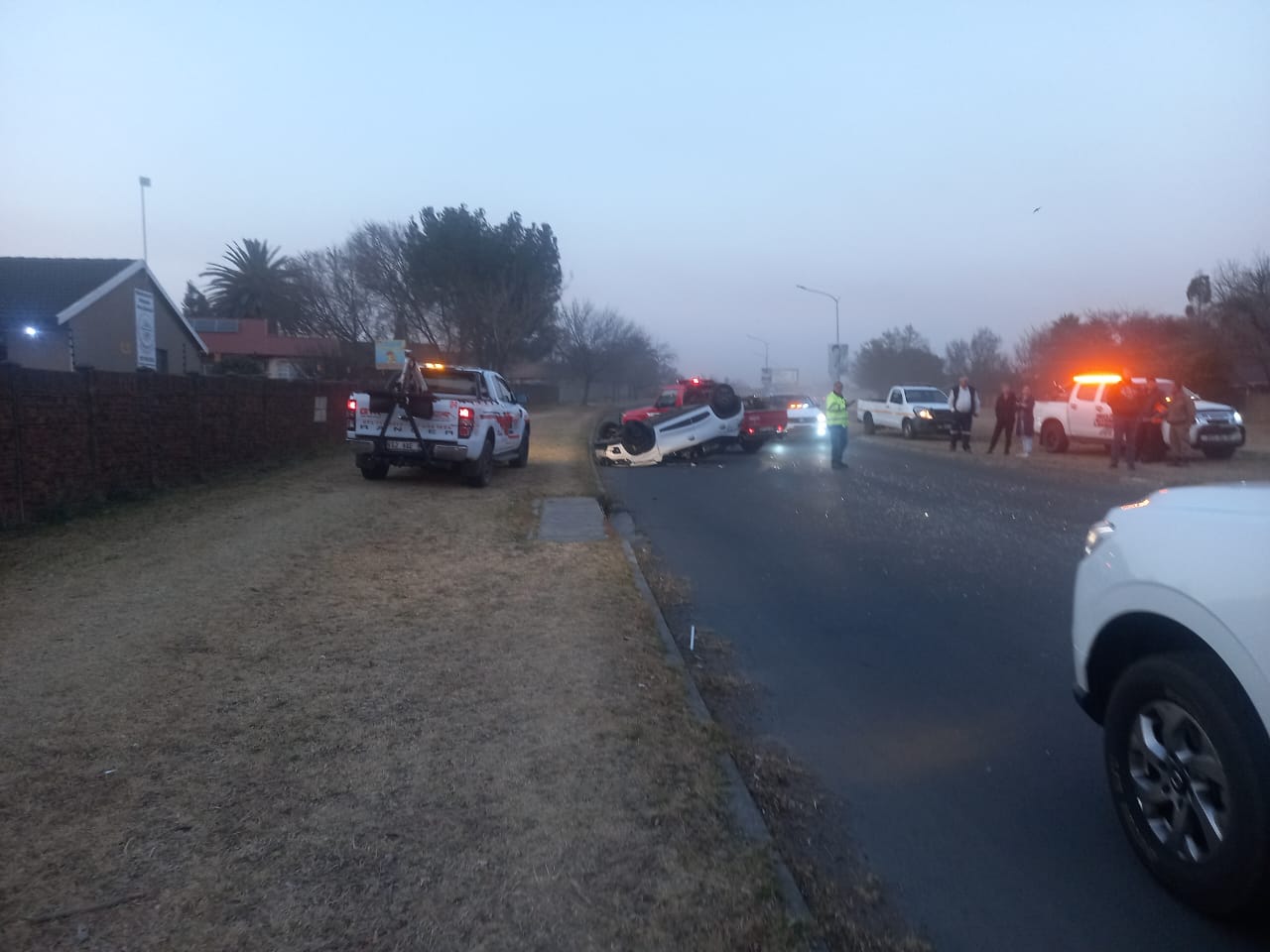 Vehicle lands on roof in Secunda | Ridge Times